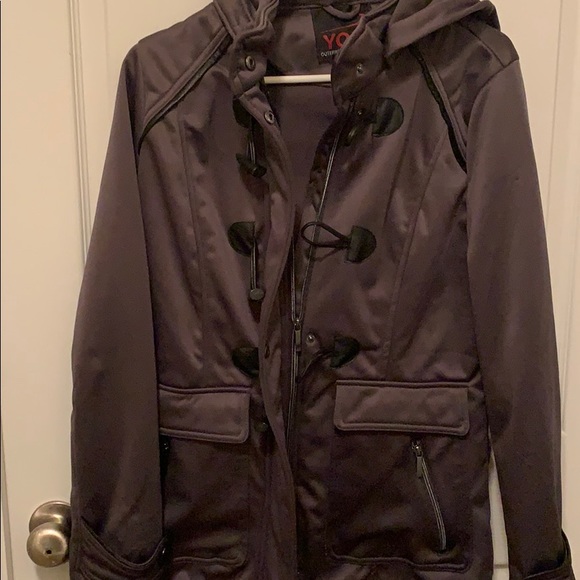 Yoki | Jackets & Coats | Charcoal Softshell Toggle Jacket | Poshmark